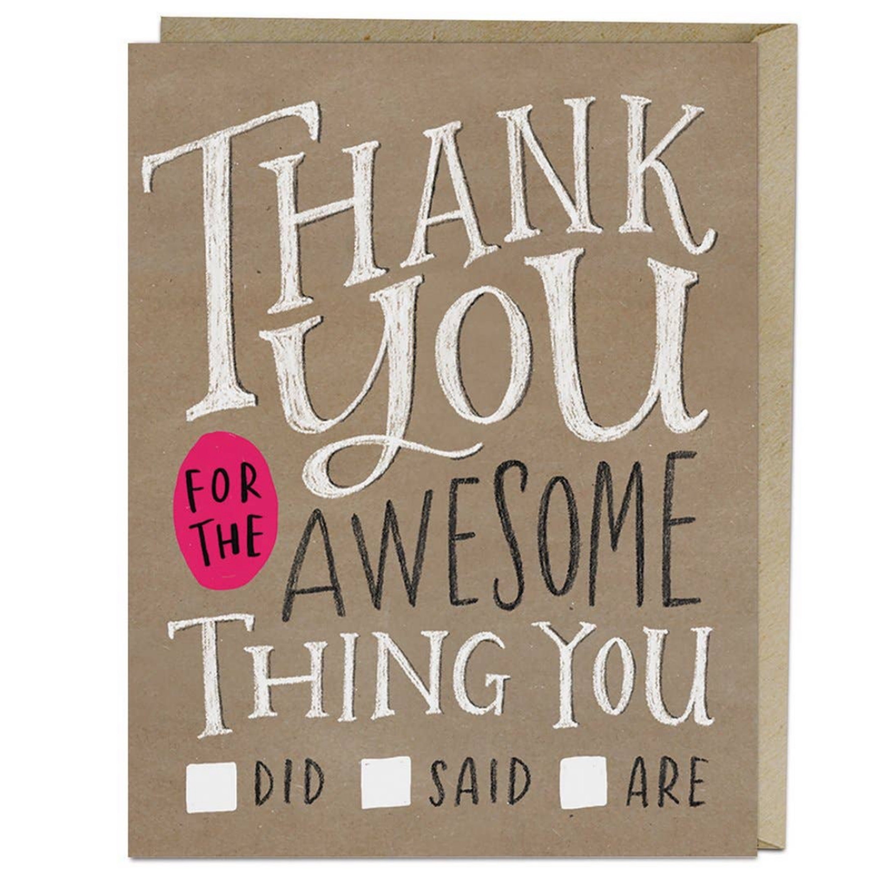 Thank You Check Box Card | Odd One Out